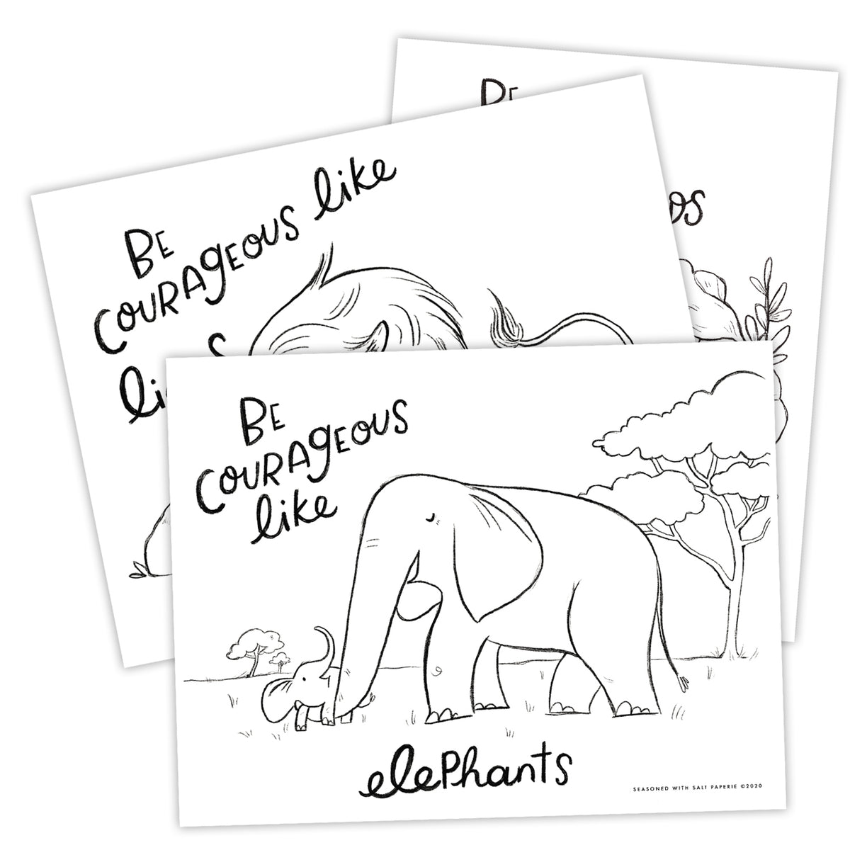 Be Courageous Like The Animals Printable Coloring Sheets – Seasoned ...