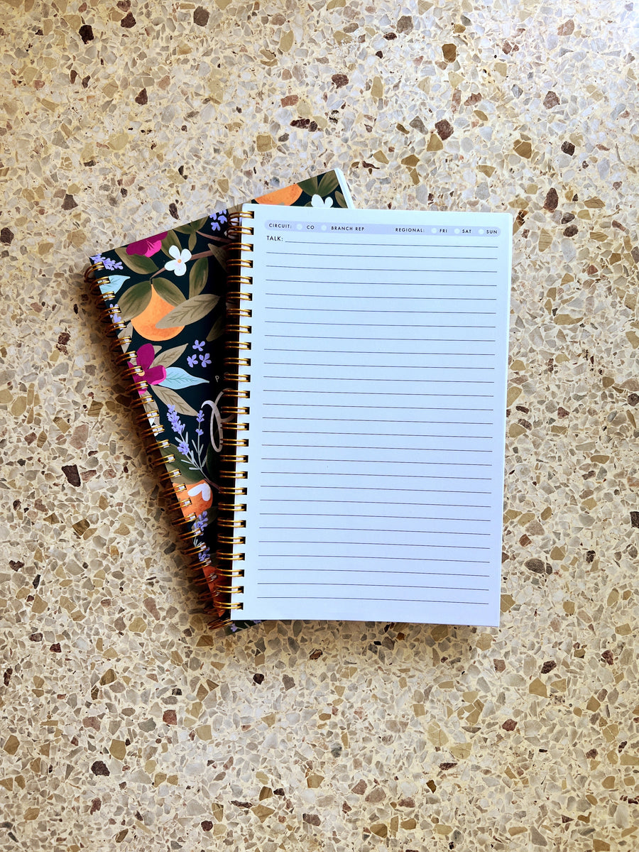 FLASH SALE - Orange Floral Convention and Assembly Notebook – Seasoned ...