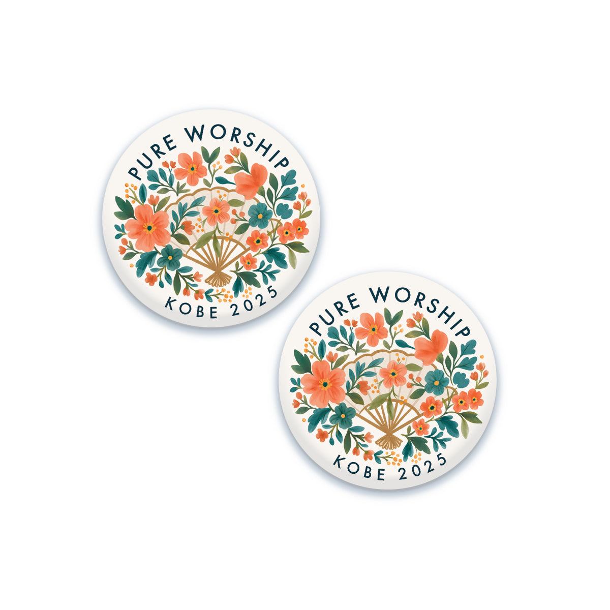 2025 Kobe Japan JW Convention Pin – Floral & Japanese Fan Design | 1.5 ...