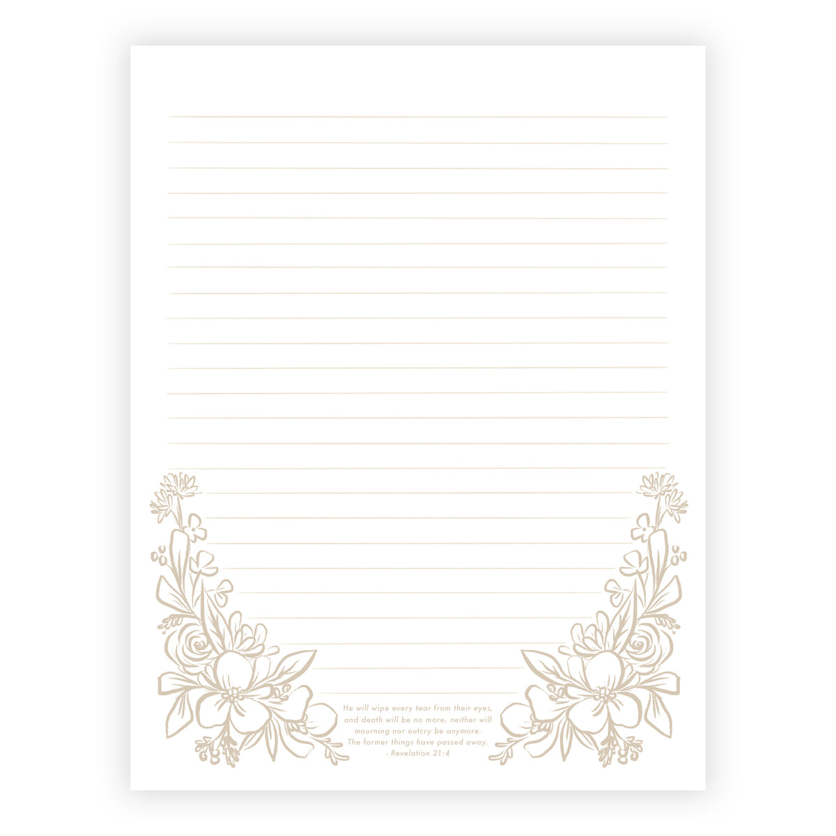 Printable Letter Writing Sheets - Beige Florals - The former things ha ...