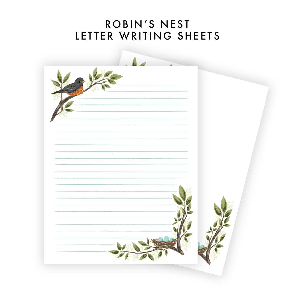 Printable Letter Writing Sheets - Robin's Nest – Seasoned With Salt Paperie