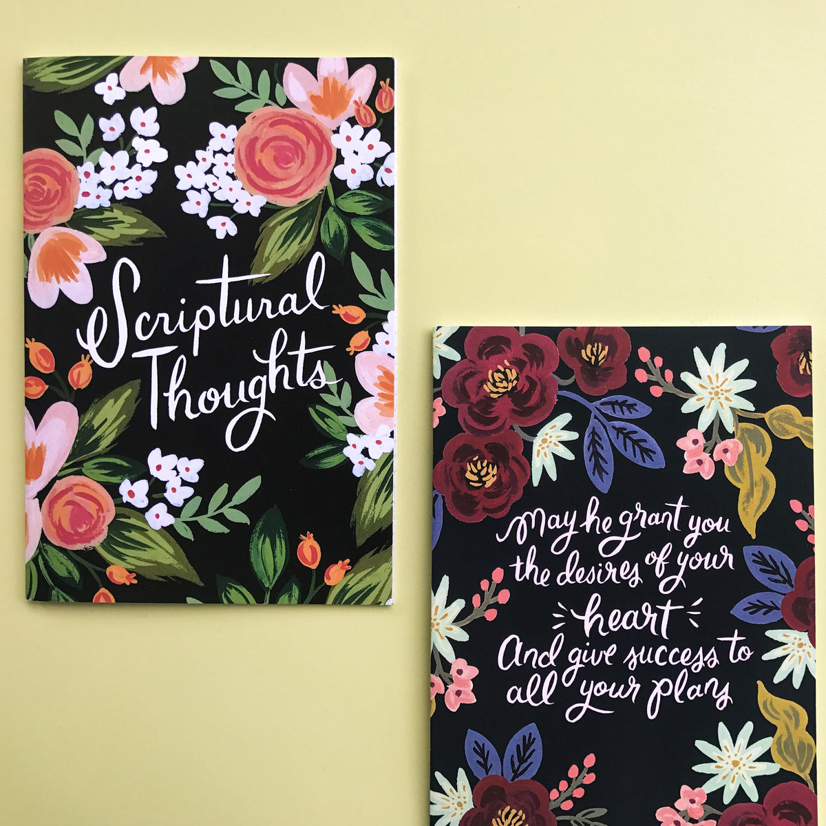 A5 Notebook Peach Floral Scriptural Thoughts – Seasoned With Salt Paperie
